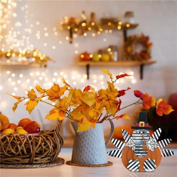 Accents | 2 Pack Turkey Block Set Thanksgiving Decor Dark Red Dark ...